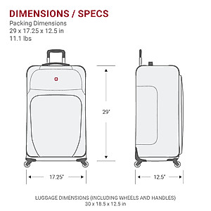 SwissGear Sion Softside Expandable Roller Luggage, Dark Grey, Checked-Large 29-Inch