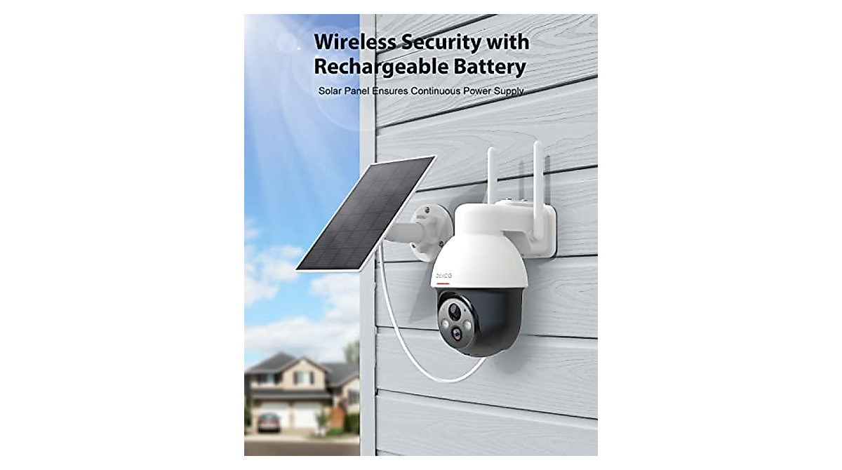 DEKCO 2K Solar Wireless Outdoor Security Camera - 360° View