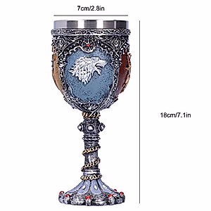 Medieval Dragon Goblet, Dragon Wine Goblet Chalice Cup Wine Glass Chalice Goblet Unique Stainless Steel Drinking Vessel for Cocktail Beer Birthday Gift Dragon Collector Themed Party Decoration Prop