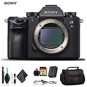 Sony Alpha a9 Mirrorless Camera ILCE9/B with Soft Bag, 64GB Memory Card, Card Reader, Plus Essential Accessories