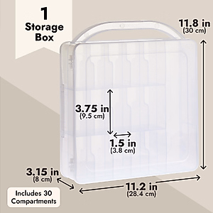 Glamlily Nail Polish Organizer Case with Lid and Handle, Holds 30 Bottles (Pink, 11.8 x 11.2 x 3.15 In)