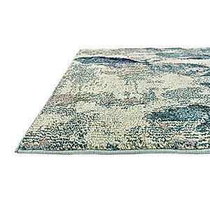 Unique Loom Positano Collection Coastal Modern Fish Light Blue Runner Rug (2' x 7')