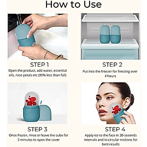 Ice for Face, Ice Face Roller, Ice Roller for Face and Eye, Reusable Beauty Ice Facial Roller for Face Skin Care Silicone Ice Stick Face Ice Mould Icing Tool, Gifts for Her