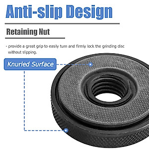 Mesee 5/8-11 Inch Thread Quick Release Angle Grinder Flange Nut Grinder Machine Fast Change Locking Nut Replacement Clamping Parts for Angle Grinder with 5/8"-11 Spindle