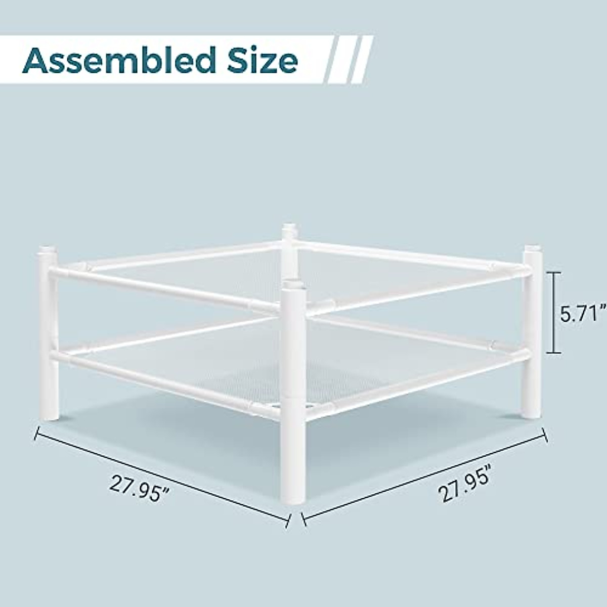 STORAGE MANIAC Sweater Drying Rack, Mesh Clothes Drying Rack, Stackable Laundry Drying Rack, Lay Flat Dryer for Delicates, Portable Dry Rack for Indoor or Outdoor, White, 2-Pack