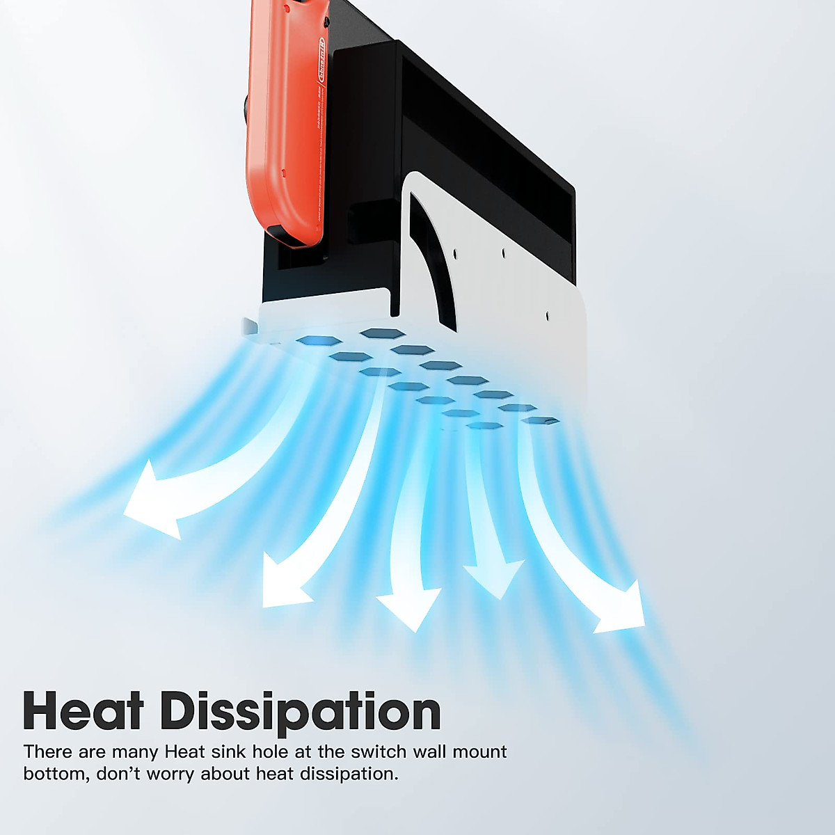 KUNSLUCK Wall Mount for Nintendo Switch/Switch OLED, White, Metal, 10 lb Weight Capacity