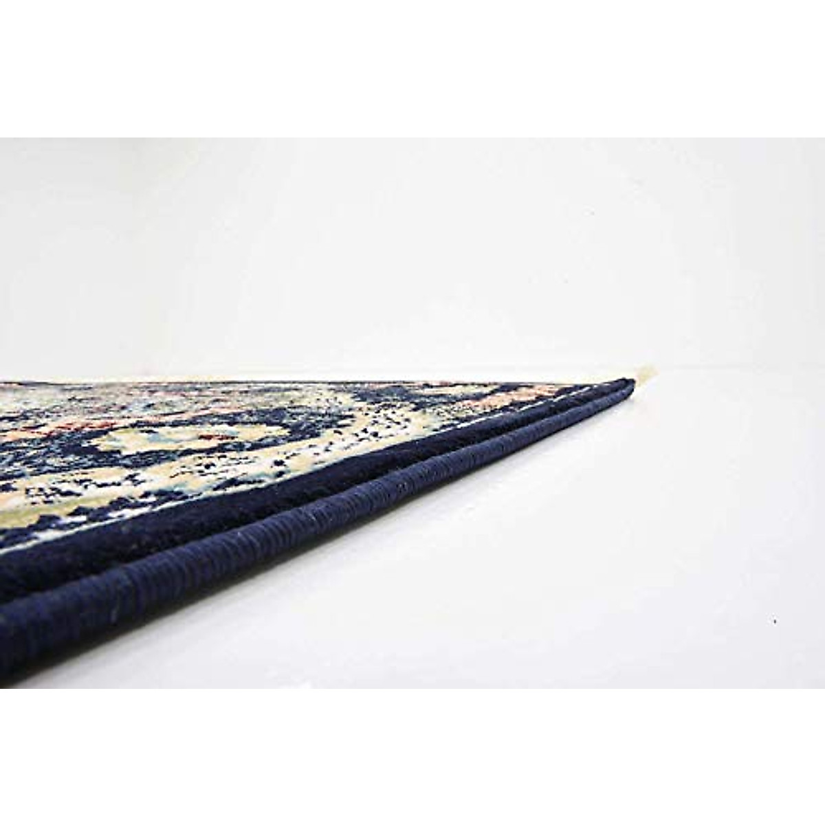 Unique Loom Narenj Collection Classic Traditional Medallion Textured Design Area Rug, 5 x 8 ft, Navy Blue/Tan