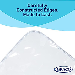 Graco Under High Chair Mat - Clear, Waterproof & Washable Plastic Food/Spill Catcher - 50" Eating, Painting & Art Floor Cover