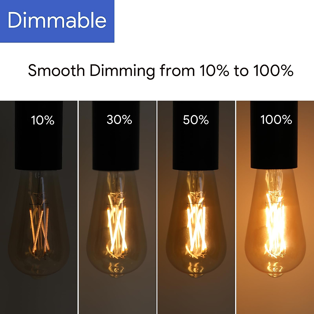 VATION LIGHTING 6 Pack ST19 𝐀𝐦𝐛𝐞𝐫 𝐆𝐥𝐨𝐰 𝐕𝐢𝐧𝐭𝐚𝐠𝐞 𝐄𝐝𝐢𝐬𝐨𝐧 𝐋𝐢𝐠𝐡𝐭 𝐁𝐮𝐥𝐛 LED Filament Bulb 5W with Amber Glass, 90+ High CRI, Dimmable 2200K, E26 Medium Base, UL Listed