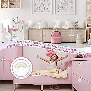 Fumete 12 Set Rainbow Drawer Knob Pulls Round Soft Rubber Pastel Drawer Knobs Silicone Cabinet Drawer Knobs for Boys Girls Kids Dresser Knobs for Nursery Closet Kitchen Cabinet