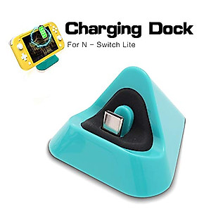 ECHZOVE Charging Dock Compatible with Switch Lite, Charger for Switch Lite with Charging Cable - Turquoise