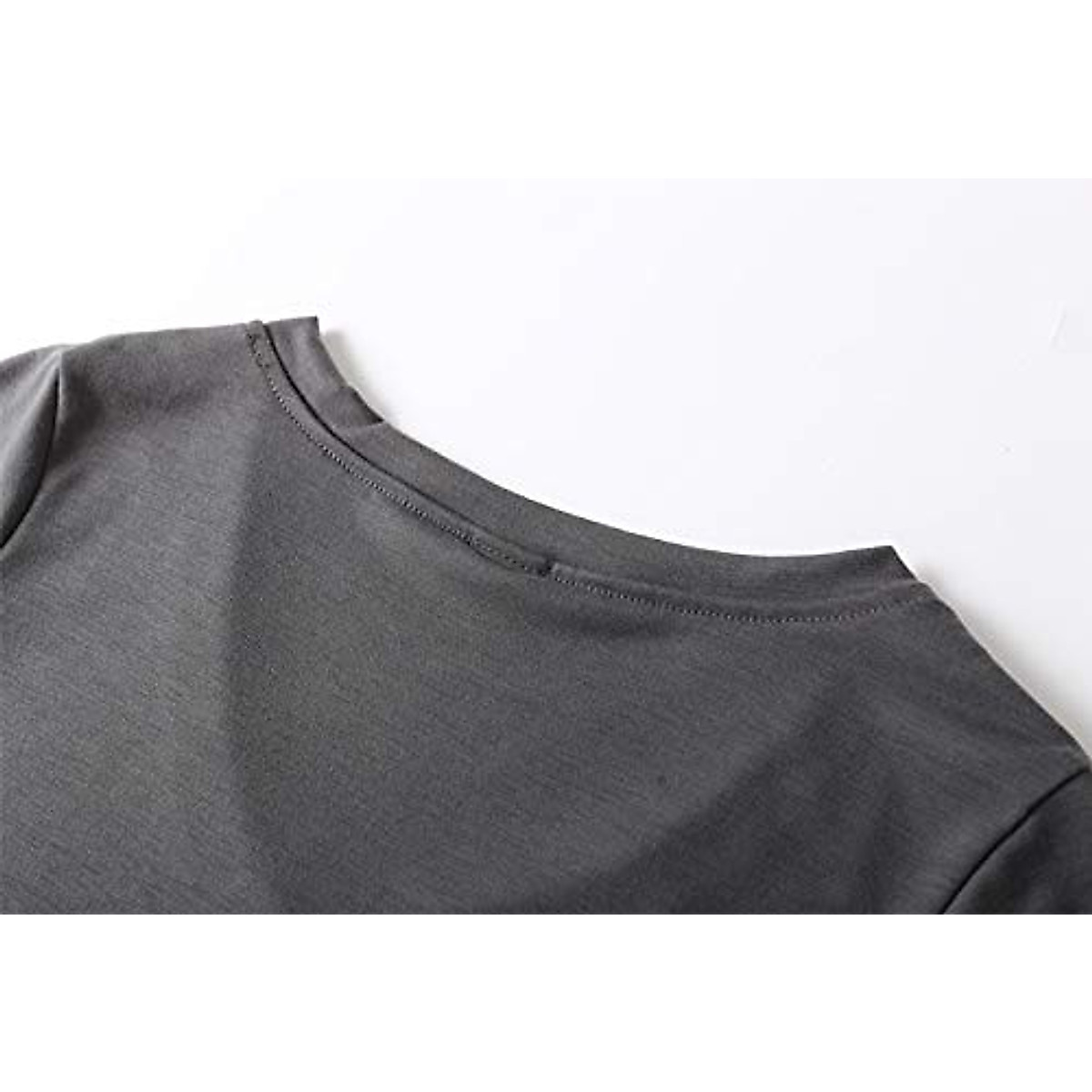 HONG HUI Women's Capri Pajama Sets Plus Size Sleepwear Top with Capri Pants 2 Piece Sleep Set Grey