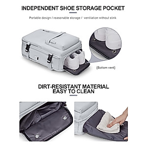 Carry On Backpack for Women, Airline Approved Personal Item Large Travel Backpack Flight Approved, Waterproof Laptop Bag Business Work Gym Backpacks Men Grey Mochila De Viaje