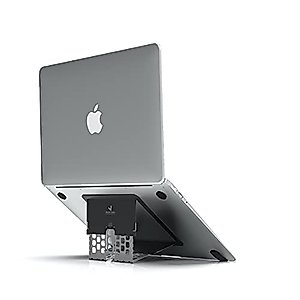 MAJEXTAND MacBook/Laptop Stand | Thinnest Adjustable Portable Ventilated Ergonomic Stand | Integrate with Most Laptops Under 18”, 6 Height Settings | US Patented (Black)
