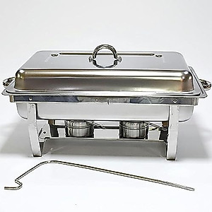 Food Warming Buffet Servers - Buffet Trays with Lids, Table Buffet Heaters, Portion Control Trays, Trolley Food Warmers, Buffet Food Warming Catering(Size:9L,Color:Three Lattice) (Three Lattice 9L)