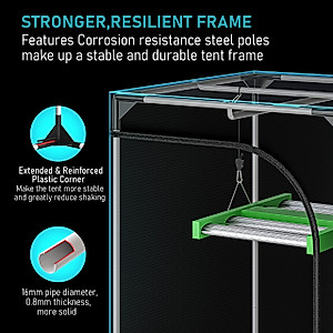 TopoLite 24"x24"x48" Grow Tent Garden Growing Dark Room with Heavy Duty Reflective Mylar for Indoor Growing 2'x2'