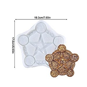 Activane NMSL Pentagram Candle Holder Silicone Mold, Handmade Altar DIY Mold Tea Wax Cup Candle Holder Mould for Divination and Blessing Ceremony Home Table Decor, White