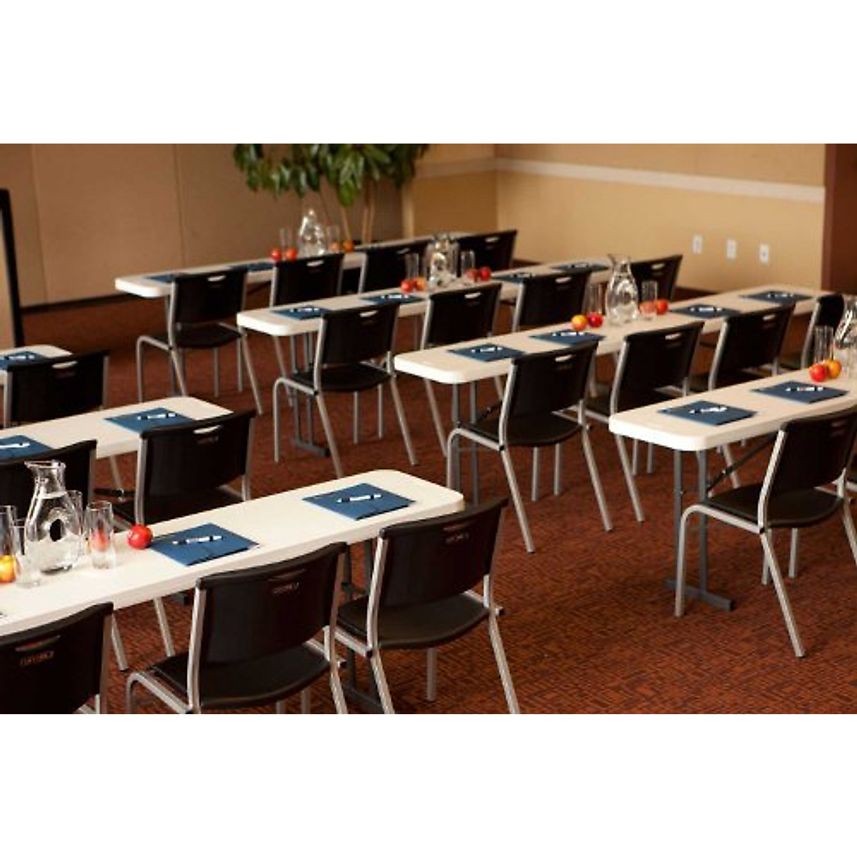 Lifetime 80177 Folding Conference Training Table, 8 Feet, White Granite