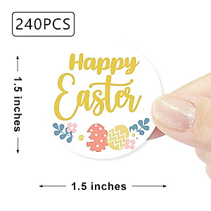 Handmade with Love and Prayers 240 Piece Easter Stickers,Cute Business Envelopes Stickers for Handmade Goods/Small Business Packages,Easter Theme Small Shop Business Stickers for Envelopes Seals