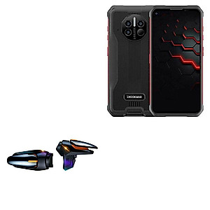 BoxWave Gaming Gear Compatible with Doogee V20 - Touchscreen QuickTrigger Auto, Trigger Buttons Autofire Gaming Mobile FPS - Jet Black