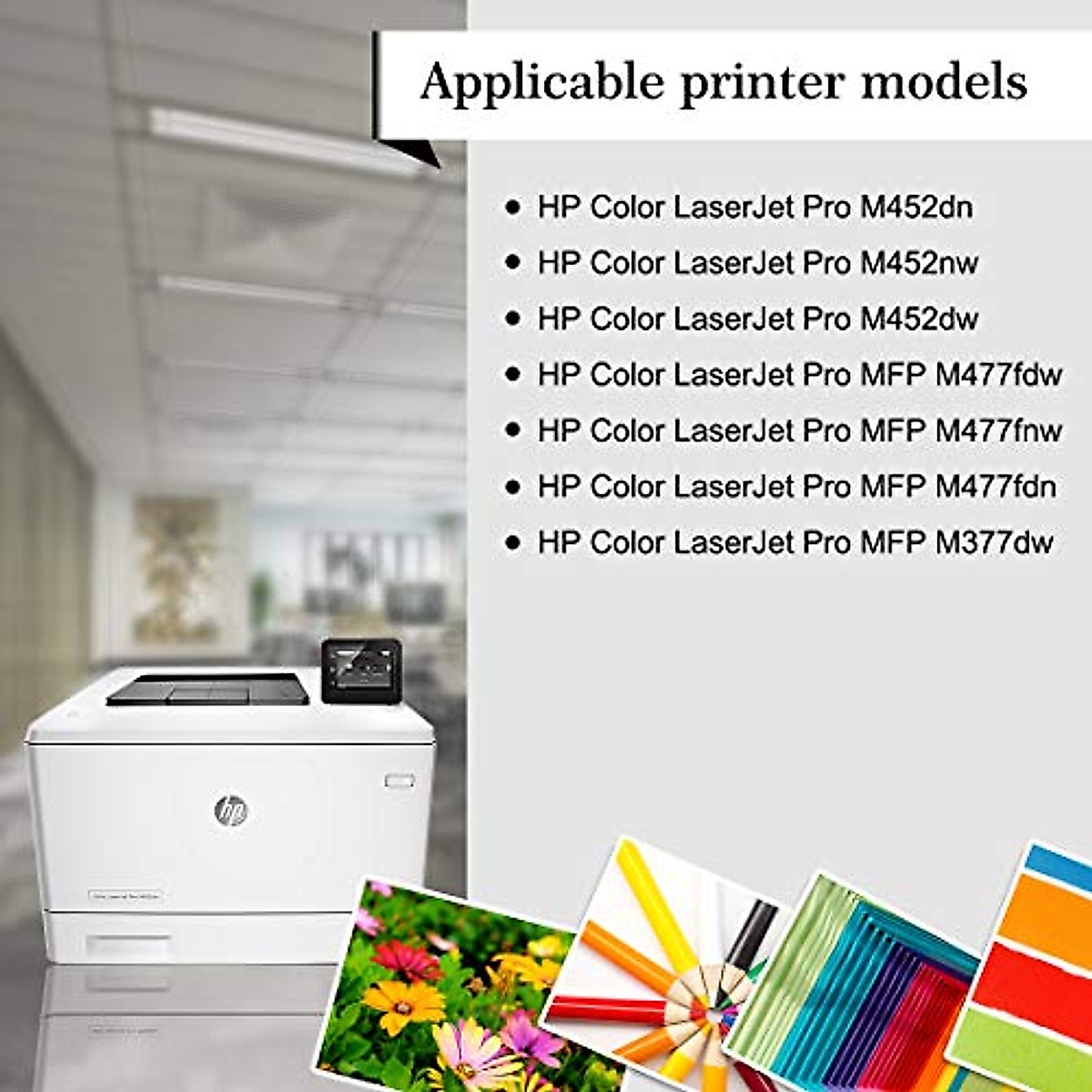 2 Pack Replacement CF410A HP 410A Black Compatible Toner Cartridges for use with HP Color Pro MFP M477fdn M477fdw M477fnw M452dn M452nw M452dw M377dw Series Printer