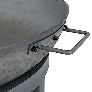 Sunnydaze 30-Inch Cast Iron Round Fire Pit Bowl with Built-in Log Rack - Wood Burning