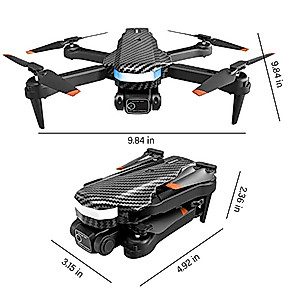 GBSELL Carbon Fiber Dual Camera Drone - 8K High-Definition Picture Level - 12 + Minutes Flying Time - Opticals Positioning Hover,393ft Maximum Flight Altitude for Party (BK 68A)