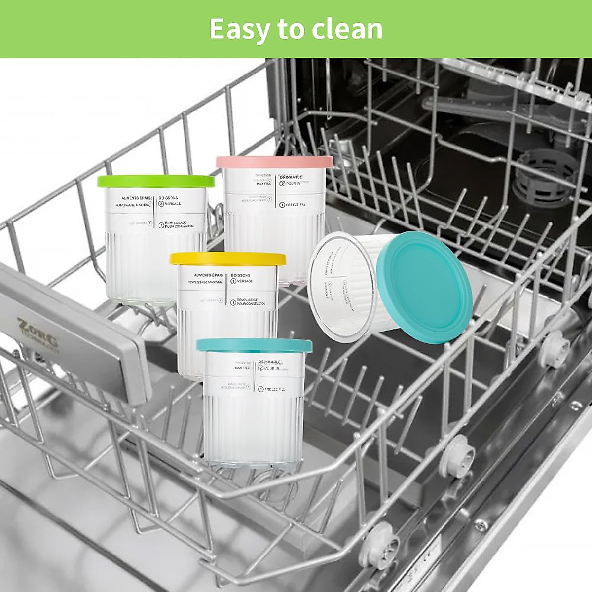 WSSJHYY Ninja creami pints and lids - 4 pack，24 oz NC500 NC501 Ice Cream Pint Cups fit for Ninja Delux Ice Cream Maker，Dishwasher Safe, BPA-Free, Leak Proof - four colors