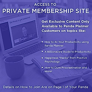 Panda Planner Pro - Best Daily Planner - Boost Happiness & Productivity - 6 Month Undated - Guaranteed Organization - Purple 8.5 x 11" Large Planner