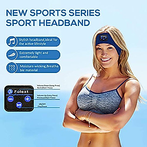 Fulext Sleep Headphones Wireless, Upgrage Wireless Sports Headband Headphones with Ultra-Thin HD Stereo Speakers Long Time Play for Side Sleepers Running Yoga Travel, Gifts for Men Women