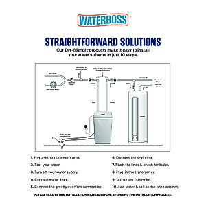 WaterBoss Water Softener System for Whole Home (36,400 Grain) - Filters Iron, Calcium, Ferrous Iron, Dirt and Sediment - Whole House Softening Using Less Salt - Model 900
