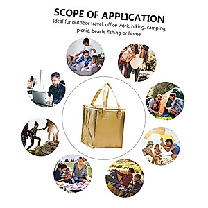 ULTECHNOVO Baking Tote Cake Delivery Bag Thermal Lunch Bag Thermal Bag for Food Delivery Drink Cooler Portable Gold Handbag Portable Cooler Bag Fresh-keeping Food Tote Zipper Design Food Bag