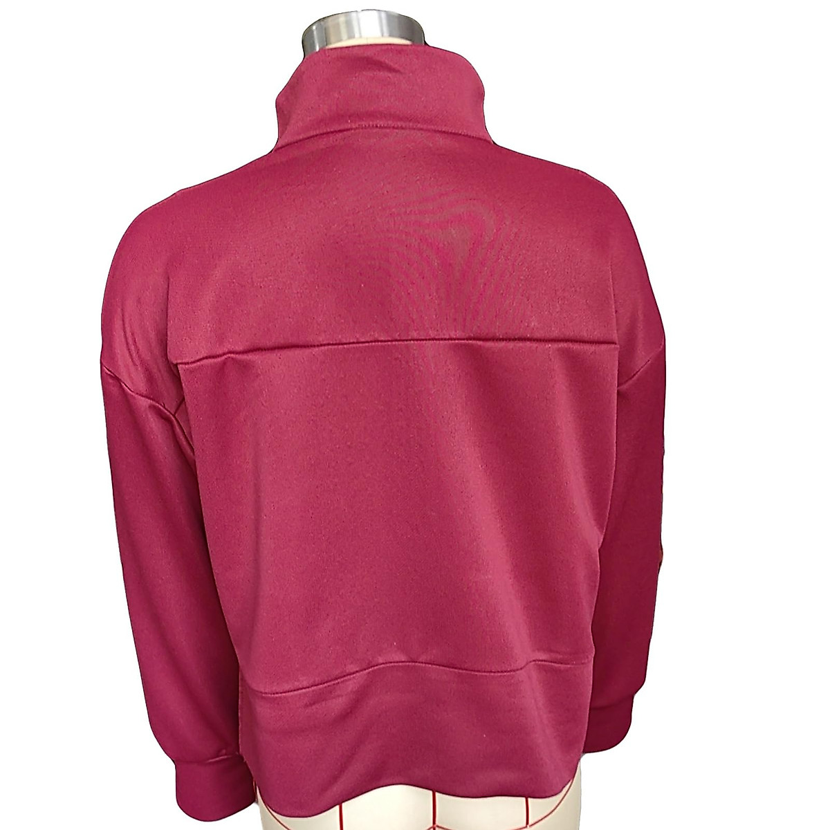 ANGGREK Women's Half Zip Sweatshirts Long Sleeve Cropped Pullover Hoodies Casual Y2K Winter Clothes,Wine Red,Large