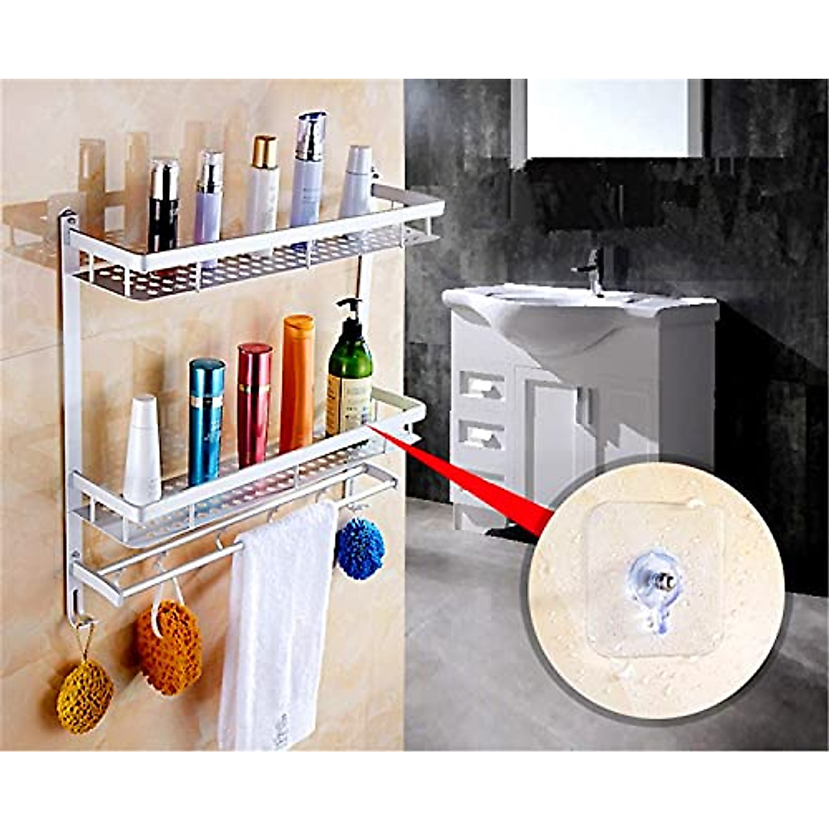 KK5 Adhesive Hanging Nails Wall Hook Hanger - 8mm 20/Pack Non-Trace No-Drilling Transparent Adhesive Ceiling Hooks | Heavy Duty Seamless Nail Free Screws for Kitchen Bathroom Storage Room