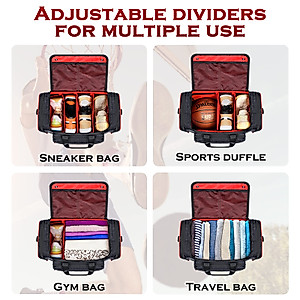 Mancro Padded Sneaker Bag, Sneaker Travel Bags fit 4 Pairs, Waterproof Sneaker Duffle Bags with Insulated Pocket, Sports Gym Bag for Basketball, Shoes, Cloth, Outdoor Sports Bag, Sneakerhead Gifts