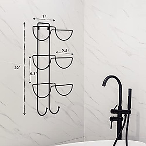 Towel Rack Holder - Wall Mounted Organizer for Storage of Bathroom Towels, Large Enough to Fit Rolled Bath Beach Towels Black Set of 2