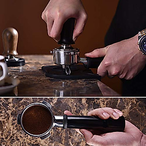 53mm Calibrated Espresso Tamper, MATOW Calibrated Coffee Tamper with Spring Loaded Anodized Aluminum Handle Stainless Steel Flat Base, Professional Espresso Hand Tamper(Aluminum Handle, 53mm Tamper)
