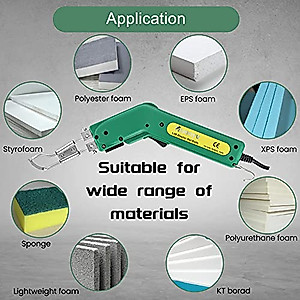 Huanyu Electric Hot Knife Rope Cutter Fabric Cutting Tool Kit 4 Blades Pro Fabric Cutter 600° C Heat Cutter 100W Heat Sealer for Sponge Cloth Board Webbing Continuous working