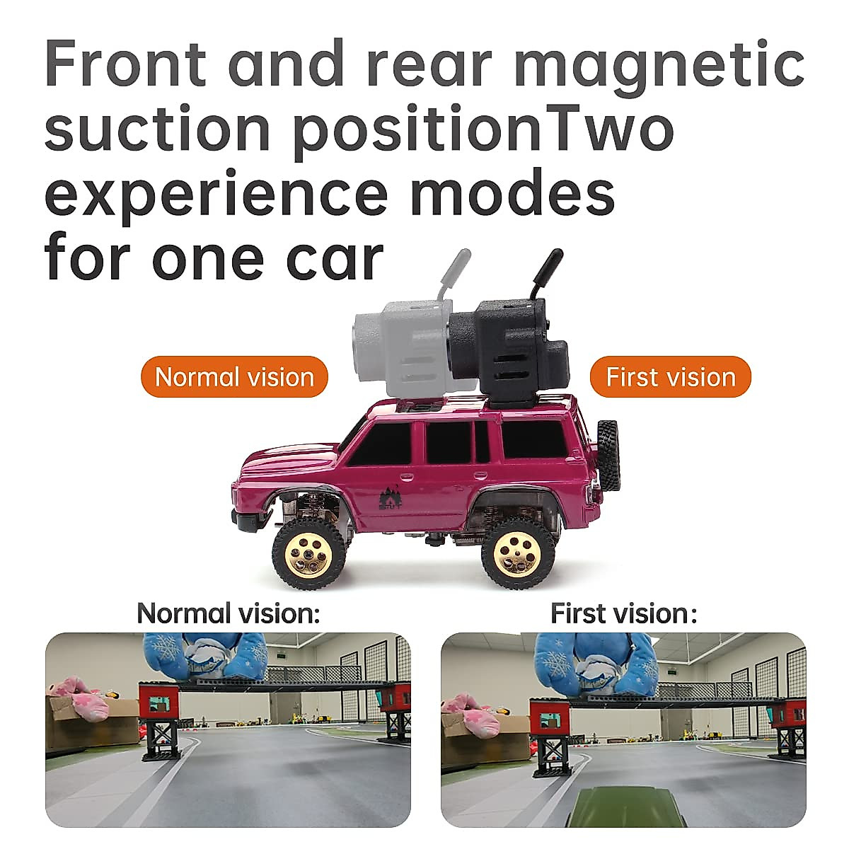 SNICLO RC Cars 3005 Patro Y60 Off-Road Series,1:64 Scale Rc Crawler,Rc Car with HD Camera and FPV Goggles,30 Min of Use in FPV Mode Monster Trucks for Adults(Red)