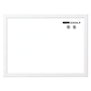Quartet Magnetic Whiteboard, 17" x 23" Small White Board for Wall, Dry Erase Board for Kids, Perfect for Home Office & Home School Supplies, Dry Erase Marker, Magnets, White Frame (MDW1723W-AZS)