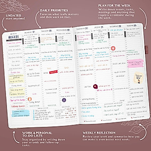 Legend Planner PRO Hourly Schedule - Weekly & Daily Organizer with Time Slots. Appointment Book Journal for Work & Personal, A4 (Rose Gold)