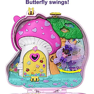 Polly Pocket Compact Playset, Unicorn Tea Party with 2 Micro Dolls & Accessories, Travel Toys with Surprise Reveals