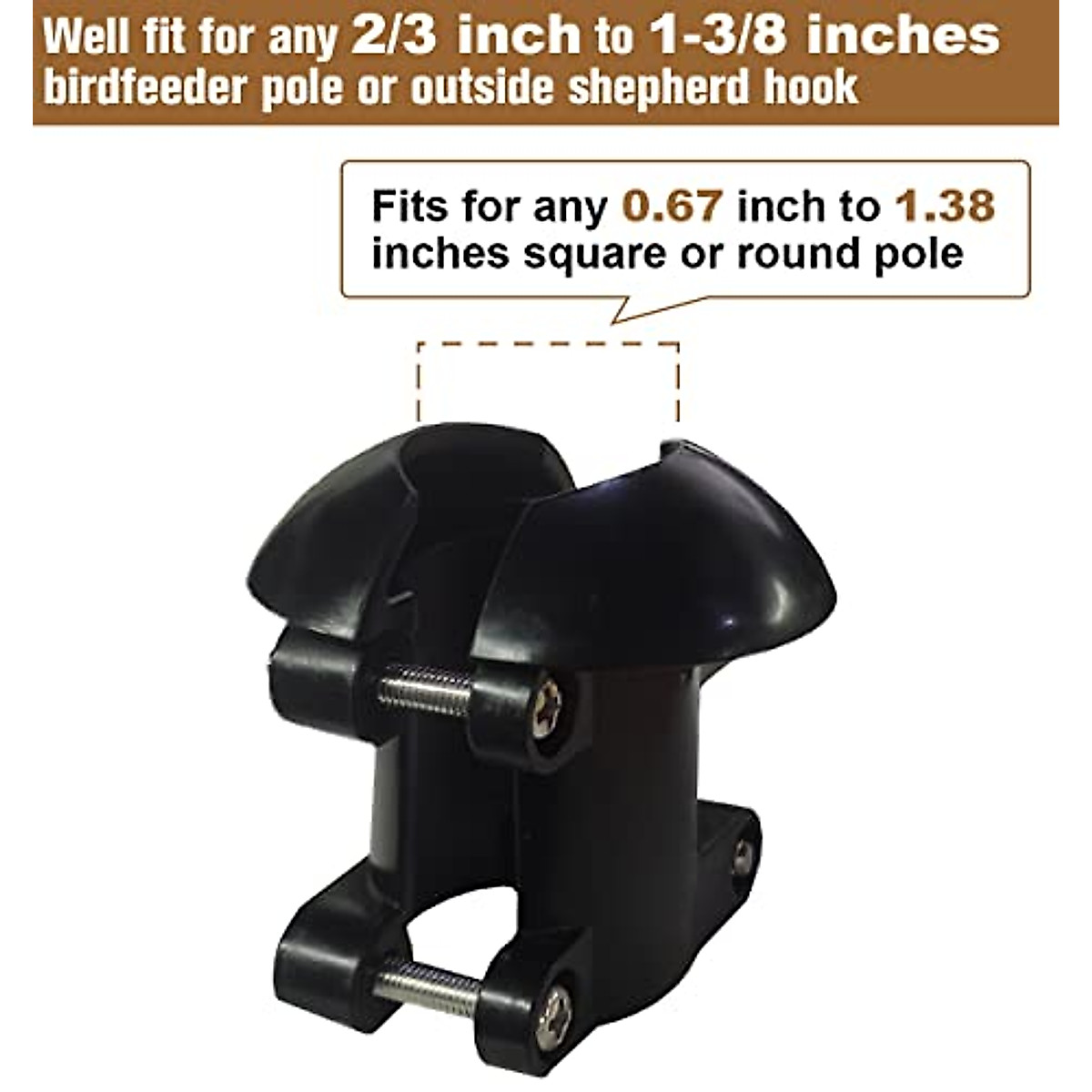 Garbuildman Squirrel Baffle Accessory for Bird Feeder Pole, Pole Mounted Buckle Stopper for Bird House Guard, 1 Pack (Baffle Not Included)