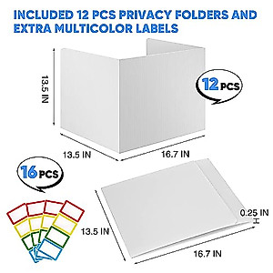 12 Pack Classroom Privacy Shields for Student Desks - Privacy and Plastic Folders Desk Dividers, Test and Desk Dividers Study Carrel, Easy to Clean Privacy Boards for School Teacher Study Test