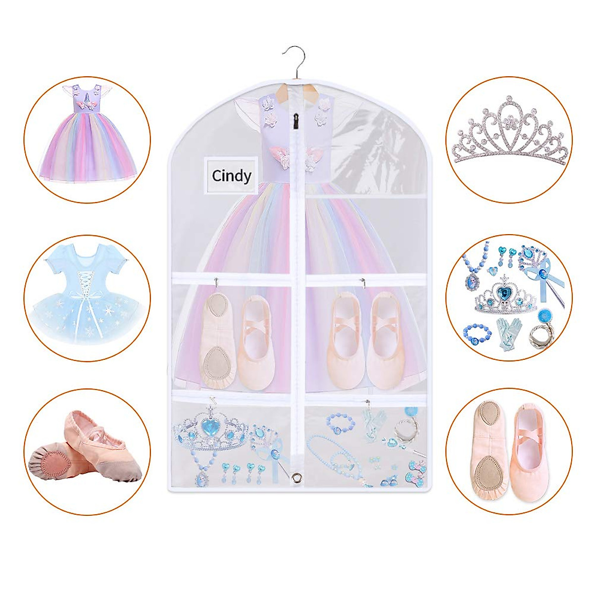 Dance Costume Garment Bag, 3 Packs Dance Garment Bag, Costume Bags For Dancers, Garment Bag for Hanging Clothes, Garment Bag for Dance Costumes,Garment Bags with Pockets for Dance