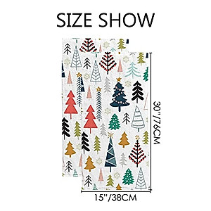 Vantaso Bath Hand Towels Set of 2 Christmas Tree New Year Soft and Absorbent Kitchen Hand Towel for Bathroom Hotel Gym Spa