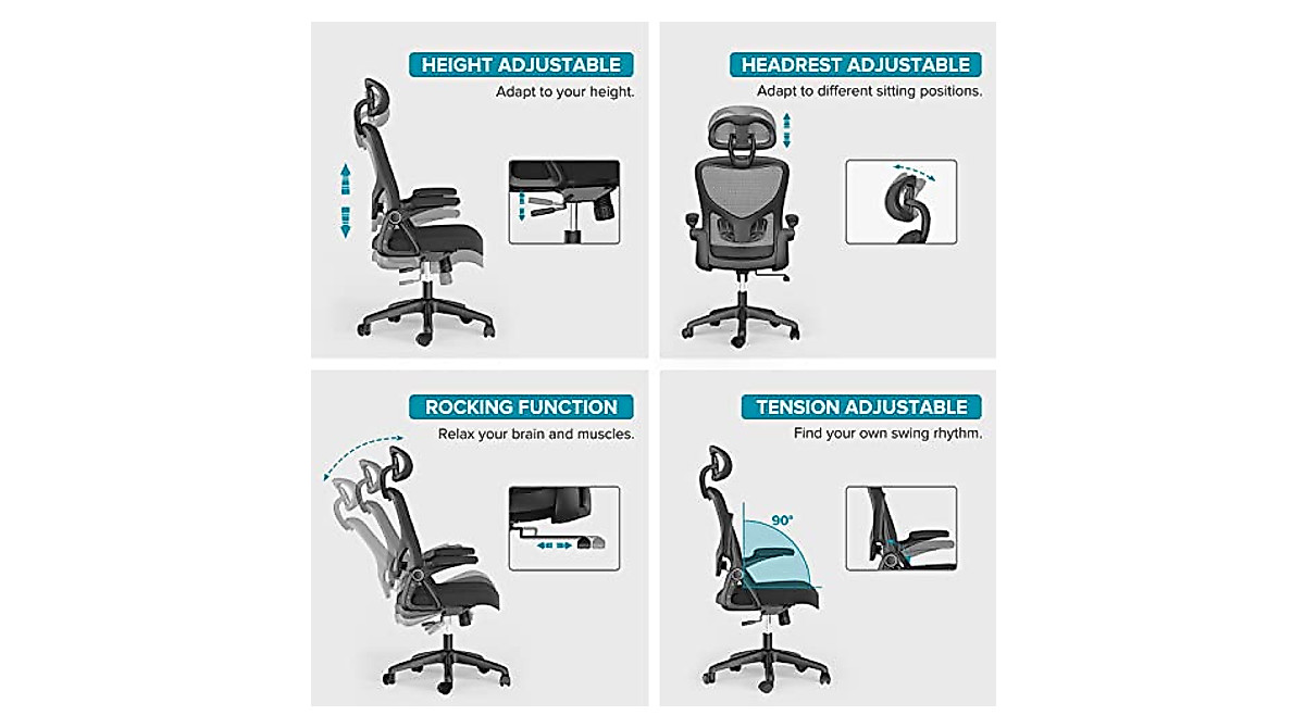 Lefuneo Ergonomic Mesh Office Chair - Adjustable & Breathable