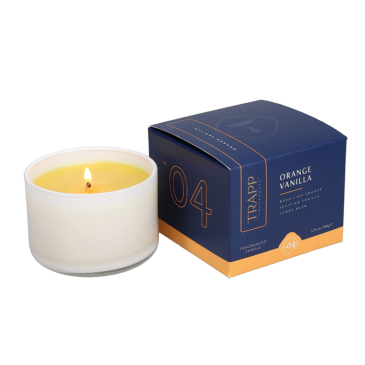 Trapp - No. 4 Orange Vanilla - 3.75 oz. Small Poured Candle - Aromatic Home Fragrance with Fruity Scent of Brazilian Orange, Tahitian Vanilla, & Tonka Bean Notes - Soy Wax Blend