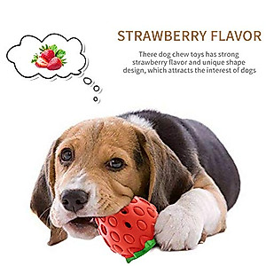 Askhald Strawberry Dog Toys, Dog Chew Toys for Aggressive chewers, Indestructible Dog Toys for Boredom, Dog Toys for Aggressive Chewers, Interactive Dog Toys for Small Medium Large Dogs (Strawberry)