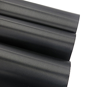 GLOW4U Self Adhesive Black Brushed Metal Stainless Steel Vinyl Film Contact Paper for Refrigerators Dishwashers Stove Appliance Etc 24" x 78.6"